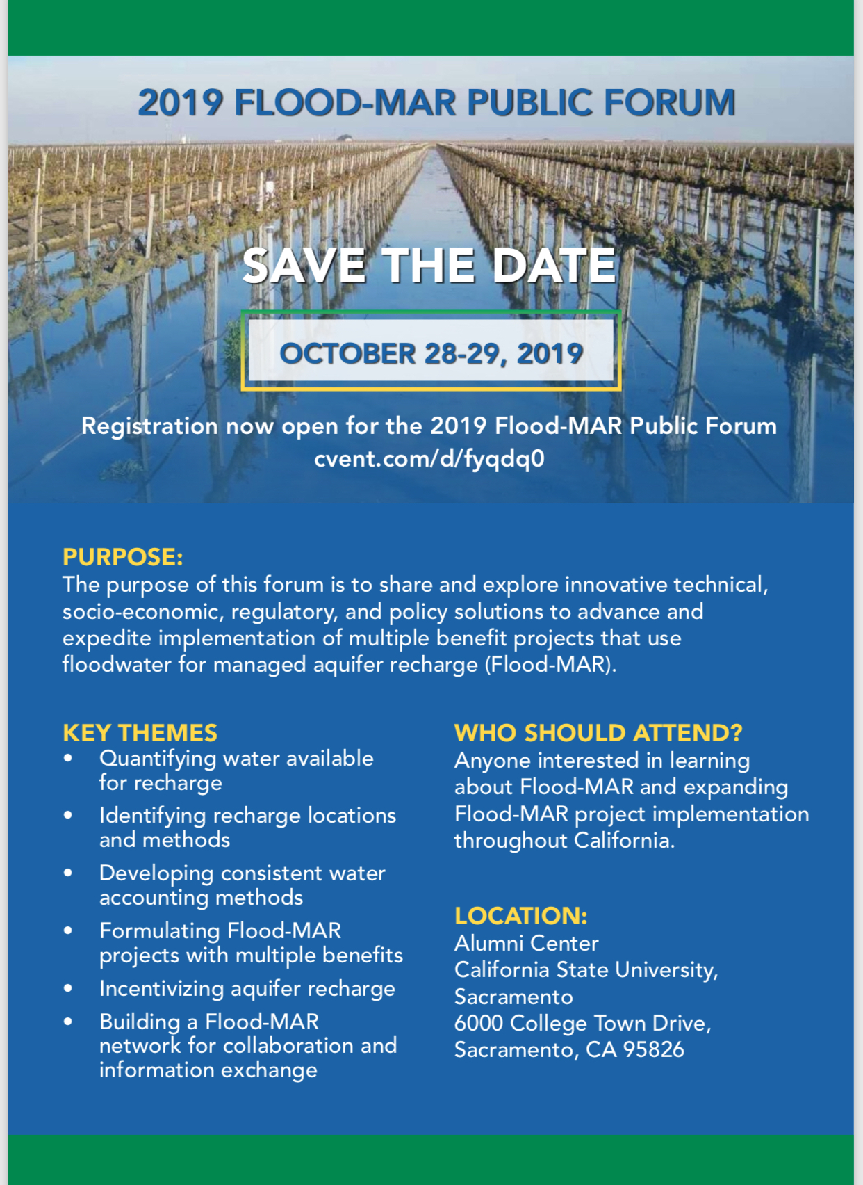 Upcoming forum to discuss flood water as groundwater recharge – CDFA's ...